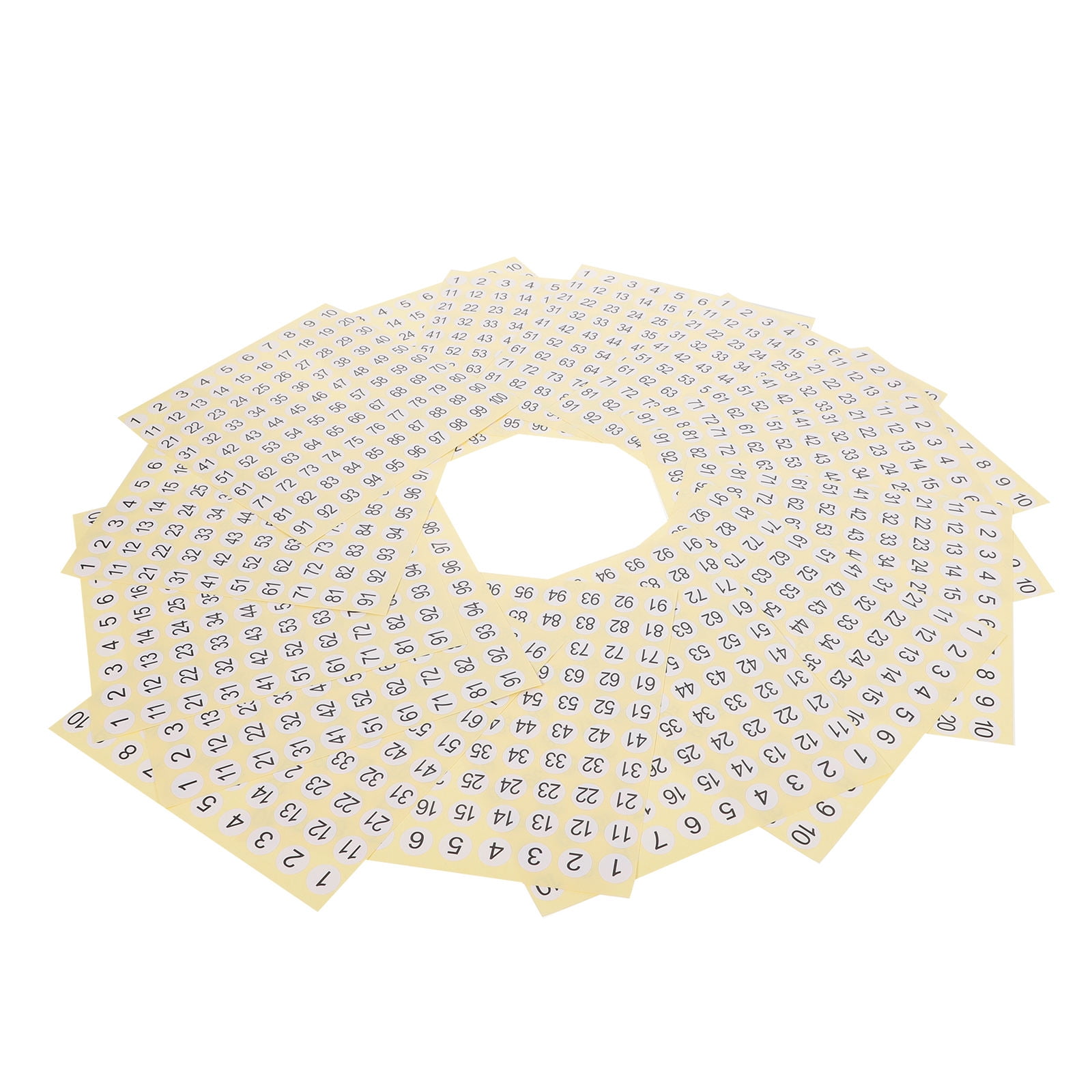 PAMINGONO 1500 Mini Number Stickers Coated Paper Simple Design for ...