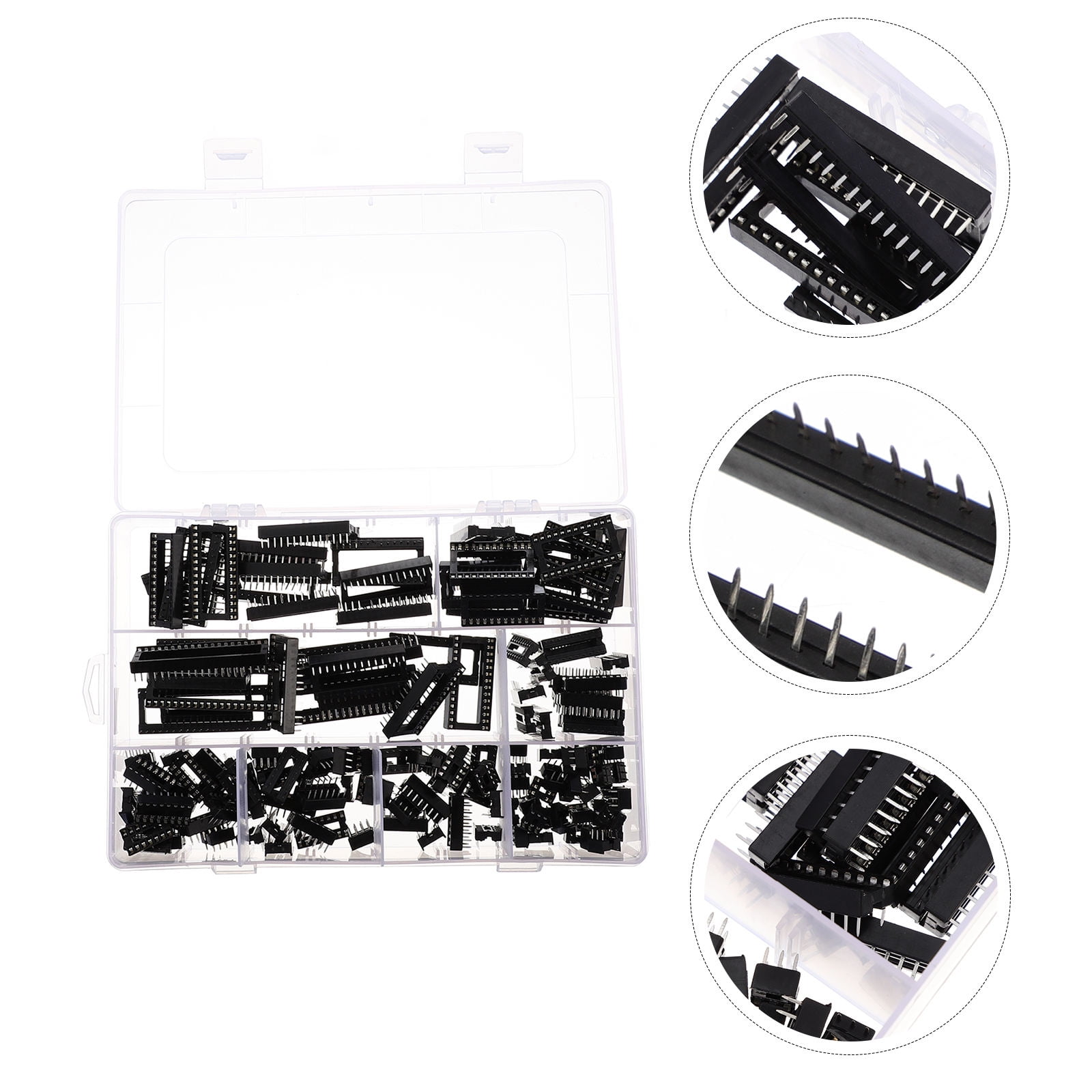 PAMINGONO 150Pcs Rectangular Plastic IC Socket for Circuit Assembly and ...