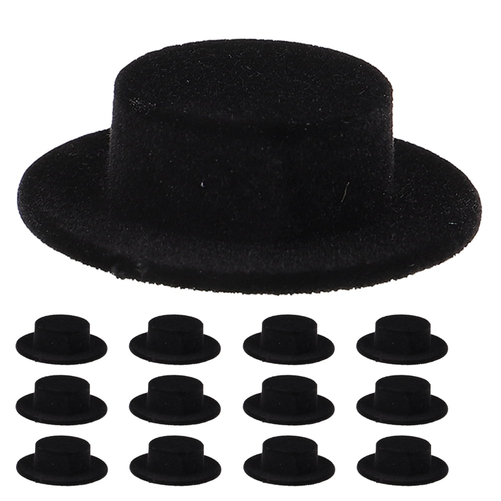 PAMINGONO Tiny Hats Decoration Mini Doll Hats Black 15Pcs 1.50X1.50X0 ...