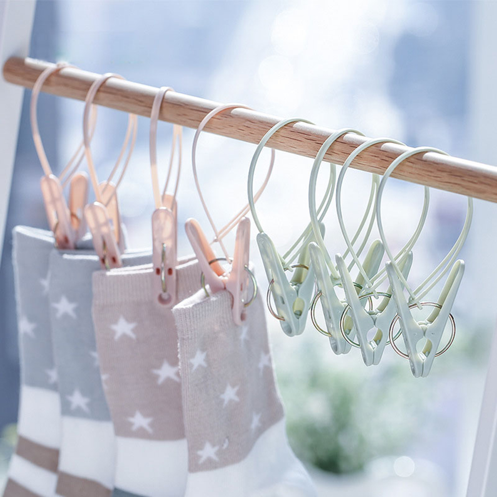 PAMINGONO 16Pcs Washing Line Pegs Assorted Color Stainless Steel PP ...