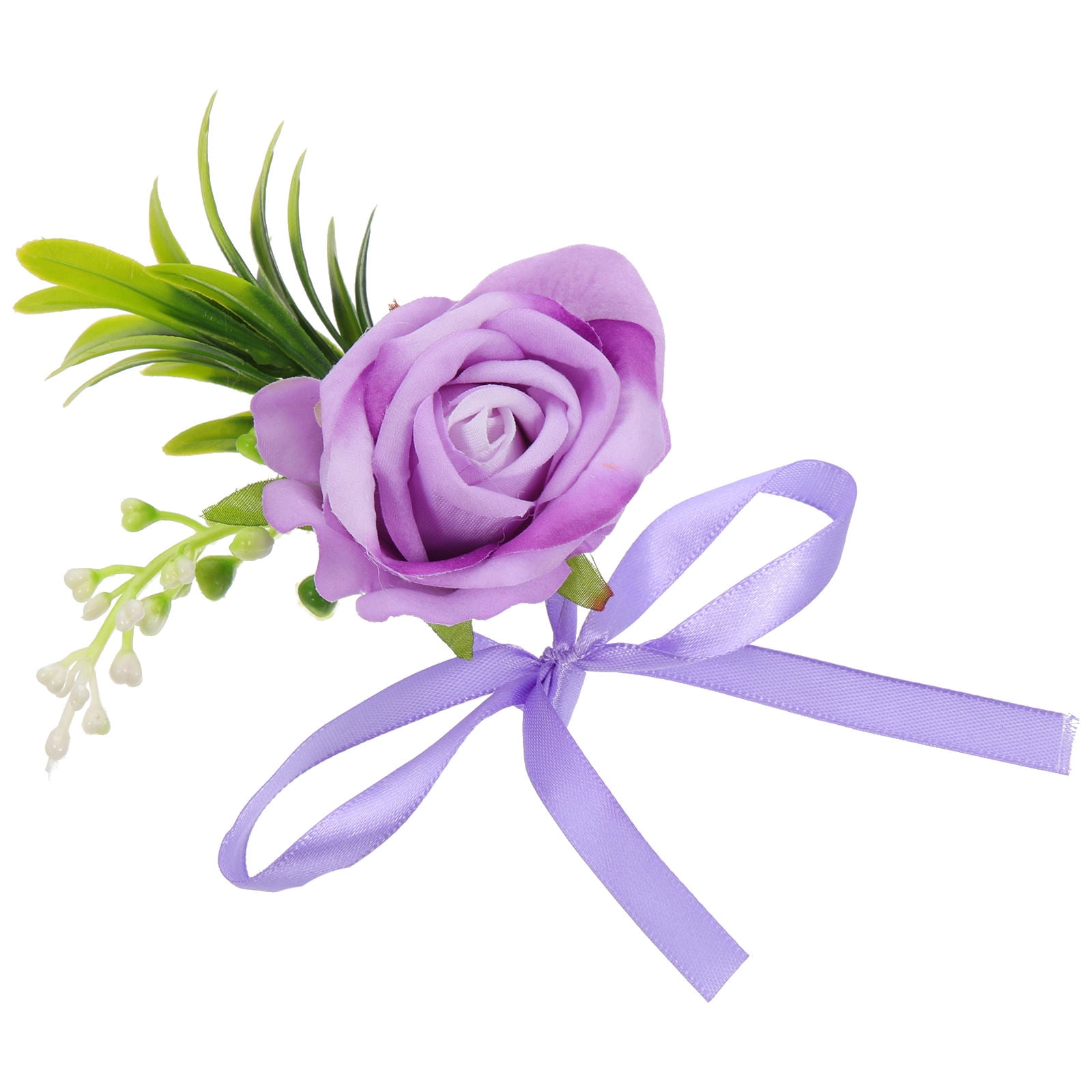 PAMINGONO Wrist Corsages For Wedding Corsage Bracelet Purple Silk ...