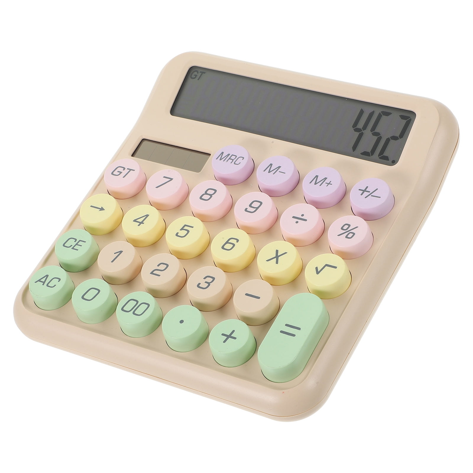 PAMINGONO 1Pack Beige Plastic Mechanical Calculator for Office and ...