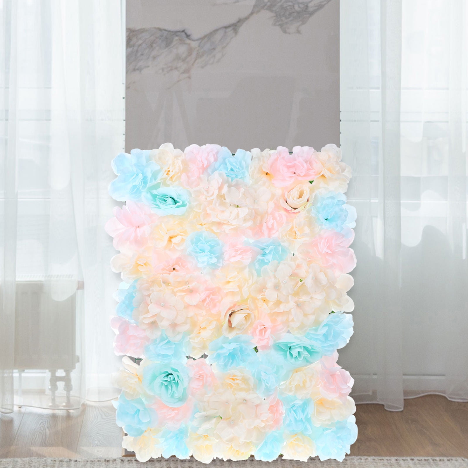 PAMINGONO Floral Backdrop Floral Wall Panel Blue PVC 1Pcs - Walmart.com