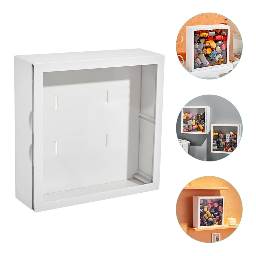 PAMINGONO Display Storage Box Wall Display Box White 1Pack 24.8x24.8x8 ...