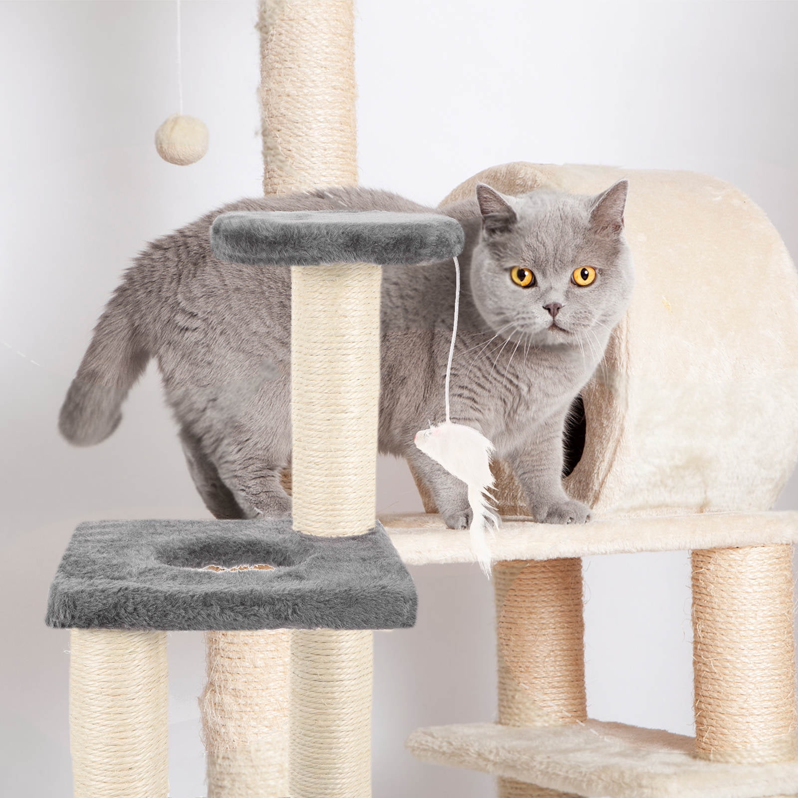 PAMINGONO 1Pack Cute Cat Scratching Post with Lint and Velvet Cloth for ...