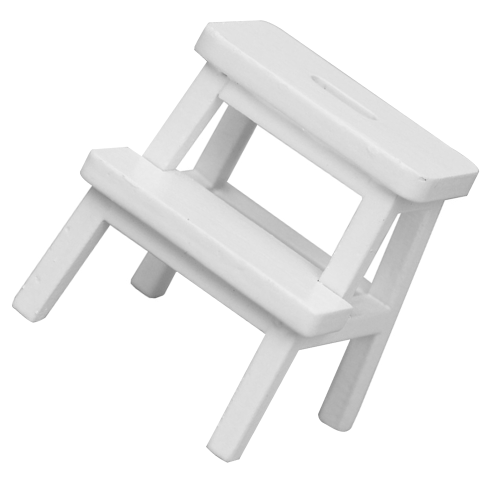 PAMINGONO 1Pack Doll House Stool White Wooden Miniature Furniture for ...