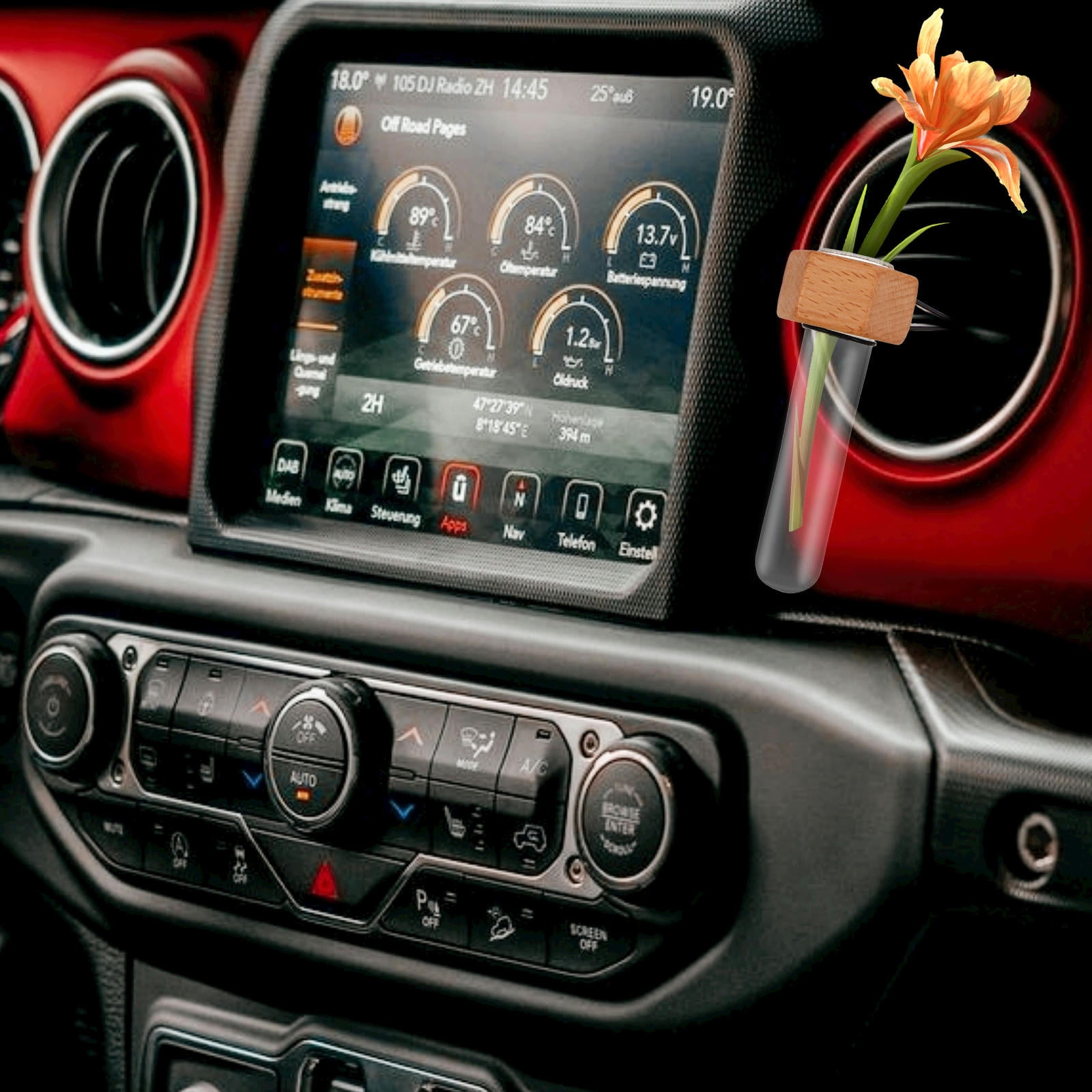 PAMINGONO 1Pack Hexagonal Wooden Car Air Vent Flower Vase Multi Color ...