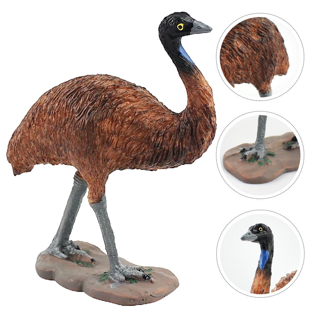 PAMINGONO Miniature Animal Figurines Ostrich Statue Plastic 1Set ...