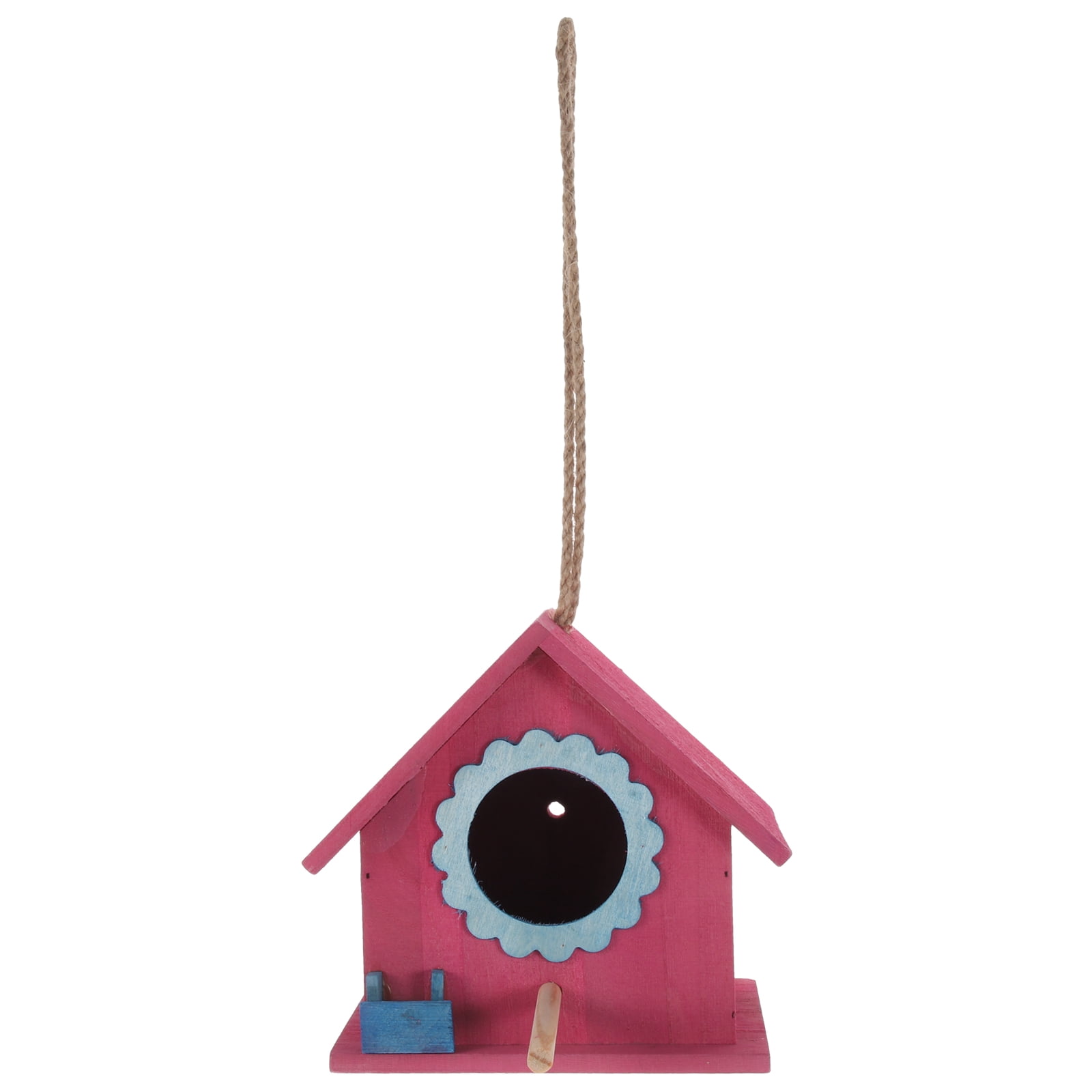 PAMINGONO 1Pack Red Mini Bird House with Feeder for Outdoor Decor 5.2x6 ...