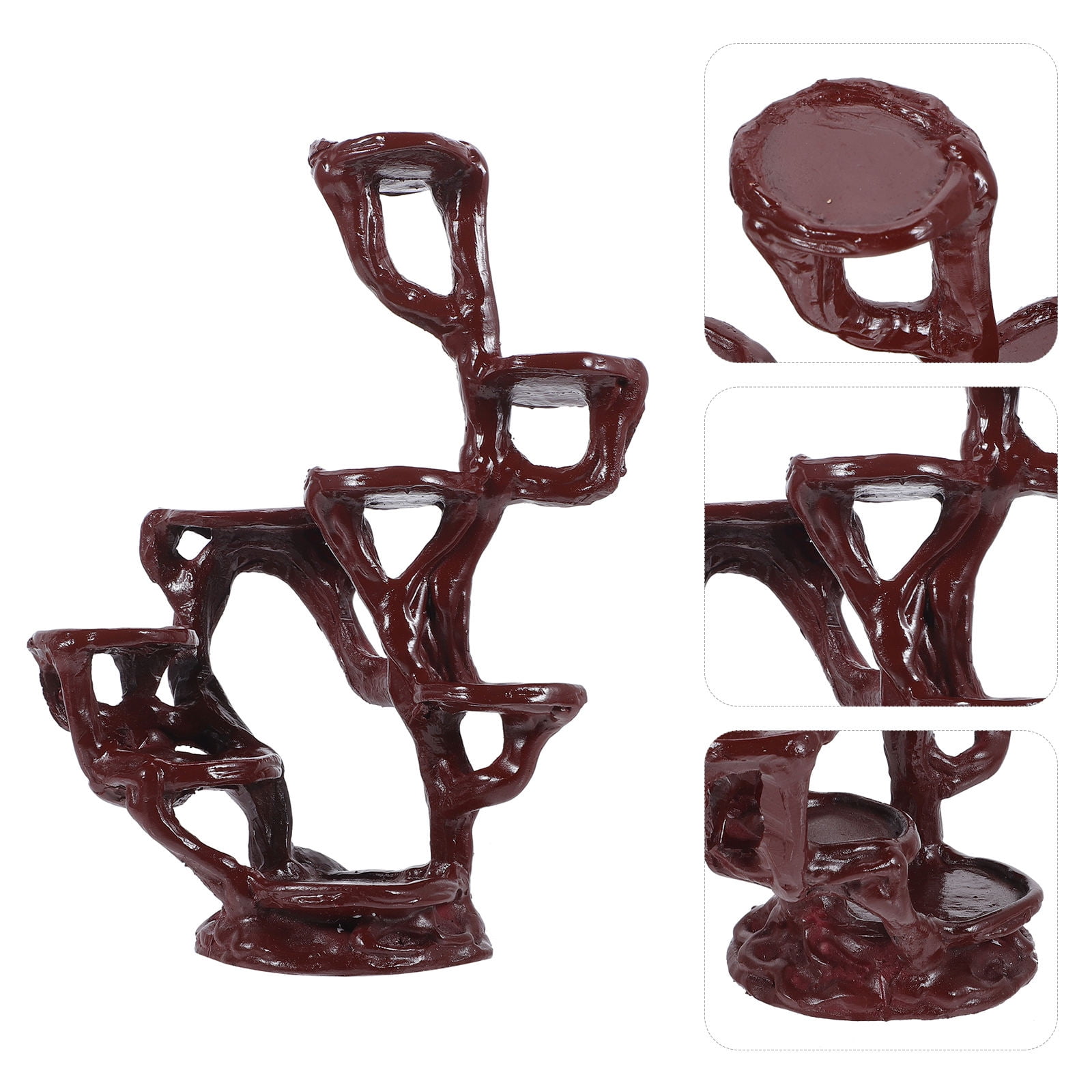 PAMINGONO Simple Elegant Dark Brown Resin Flower Display Stand Indoor ...