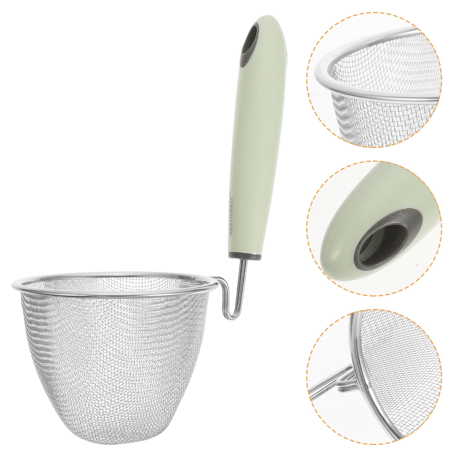 PAMINGONO Pasta Strainer Spoon Ladle Stainless Steel Round Mesh 1Set ...