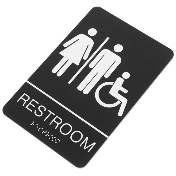 PAMINGONO 1Pack Unisex Bathroom Sign Business Style for Bathroom ...