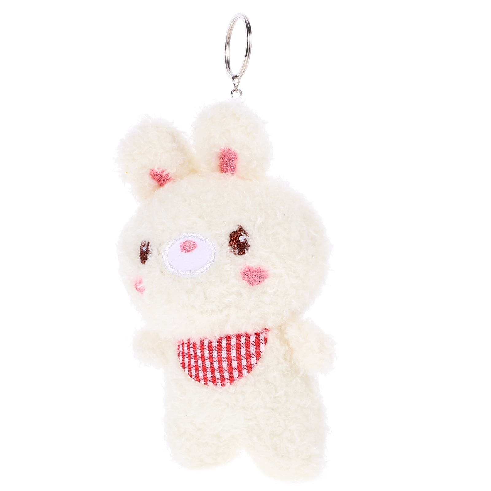 PAMINGONO Keychains for Backpacks Plush Rabbit Keychain White PP Cotton ...