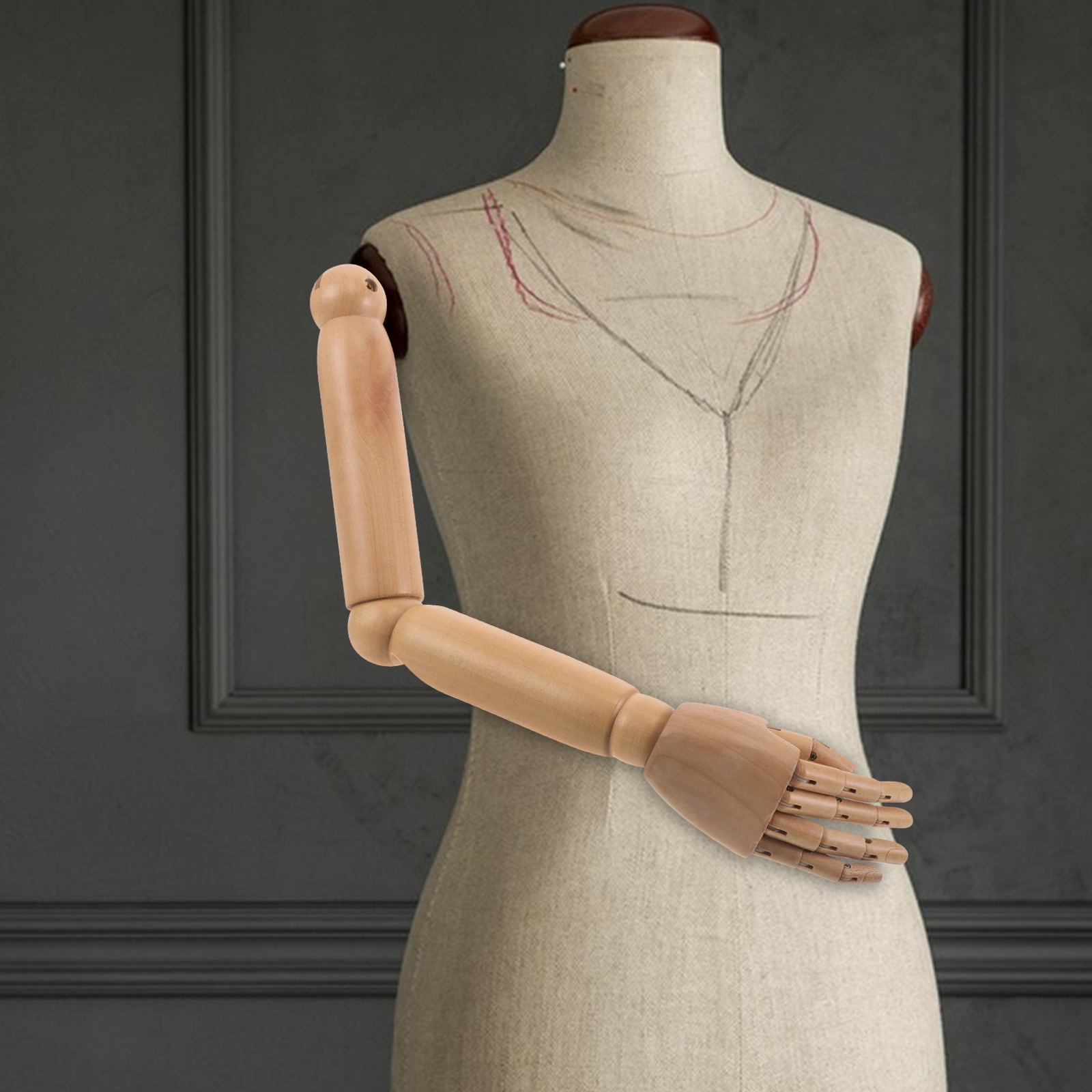 PAMINGONO Poseable Mannequin Arm, Light Brown, Natural Wood, Easy ...
