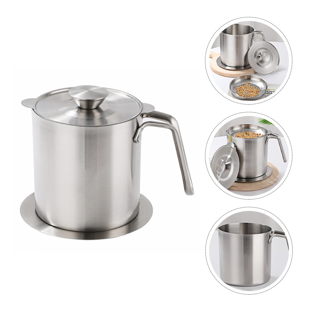 PAMINGONO 1Pc Frying Oil Filter 17.6X16X14Cm Silver For Cooking Oil ...