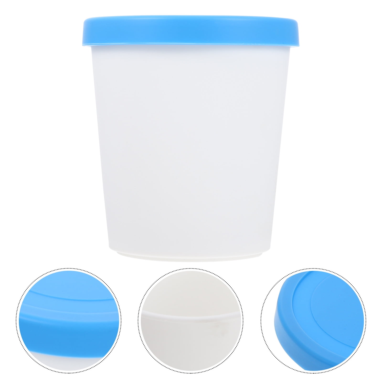 PAMINGONO 1Pcs Blue Ice Cream Container Plastic Round Freezer Storage ...