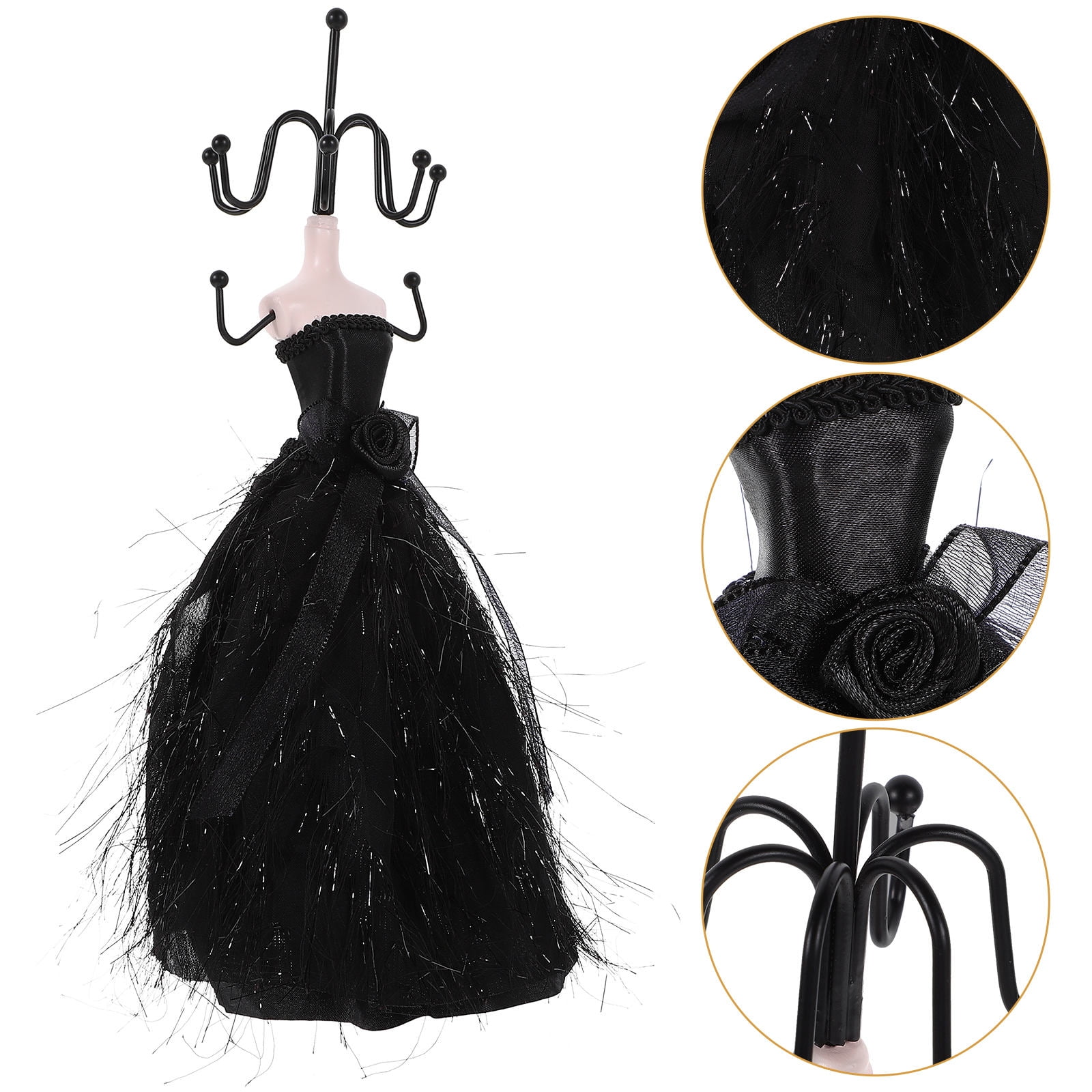 PAMINGONO Necklace Hanger Stand Jewelry Stand Black Rubber 1Pack ...