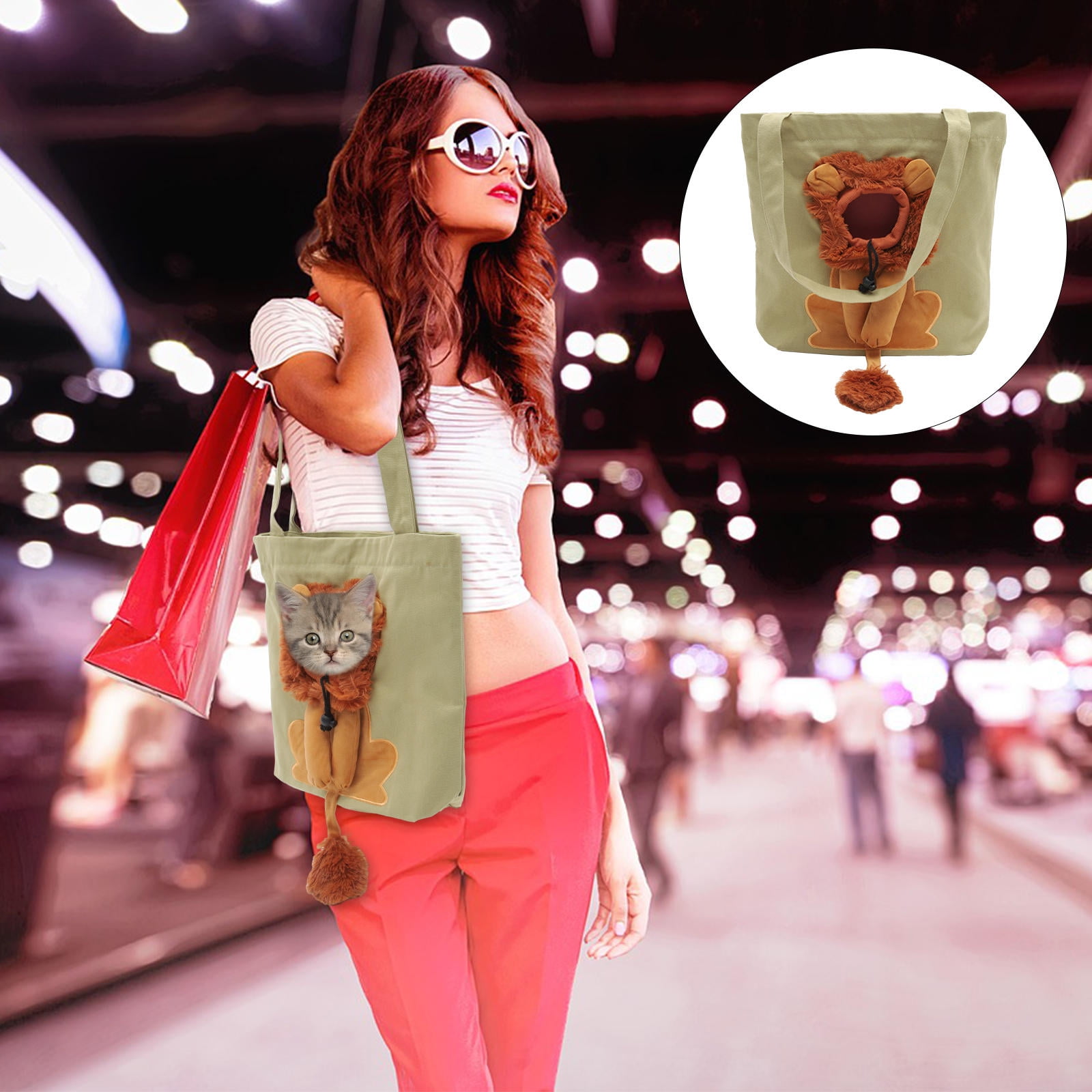 PAMINGONO 1Pcs Pet Carrier for Cats with Head-out Hole and Shoulder ...