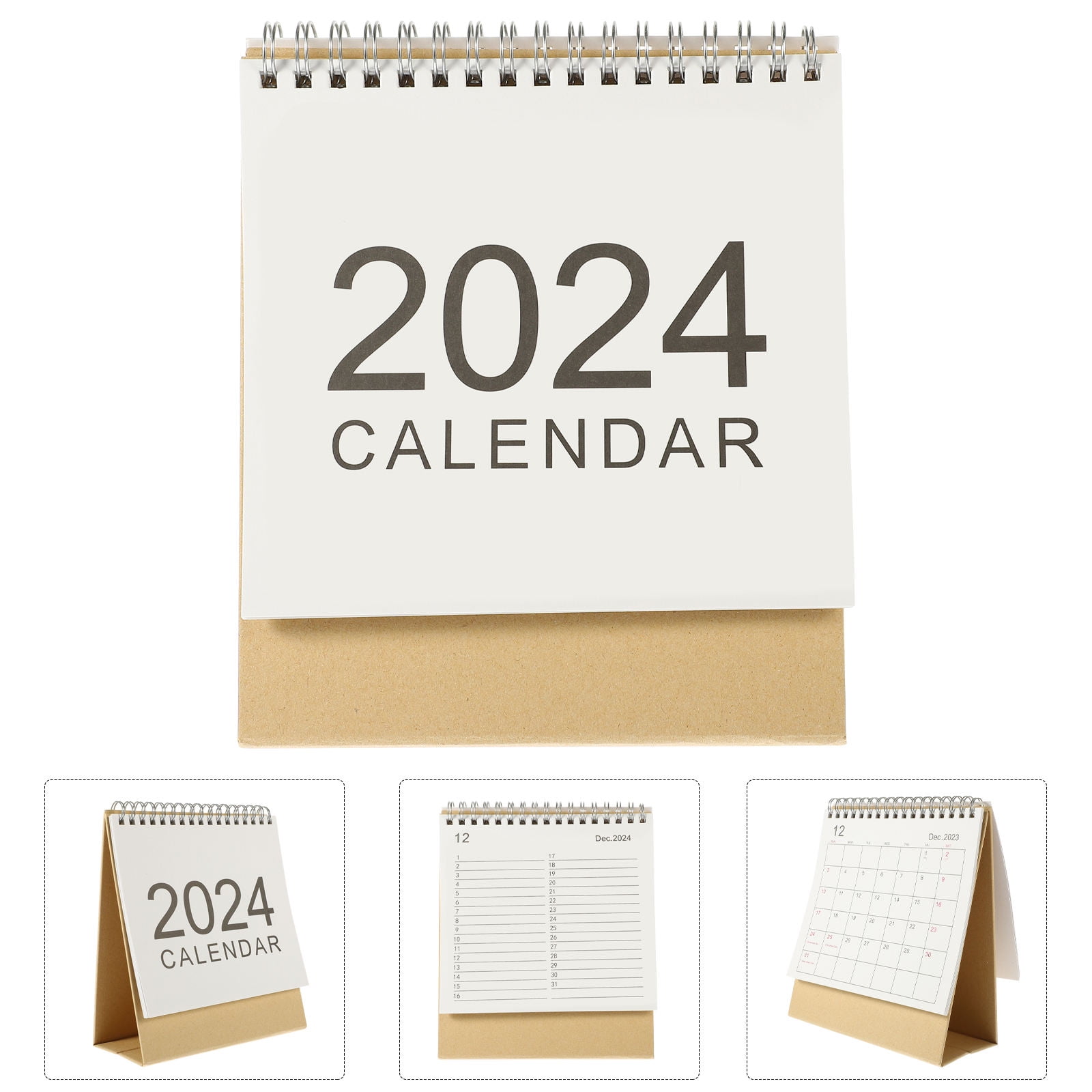 PAMINGONO Small Standing Desk Calendars 2023 2024 Time Management White ...