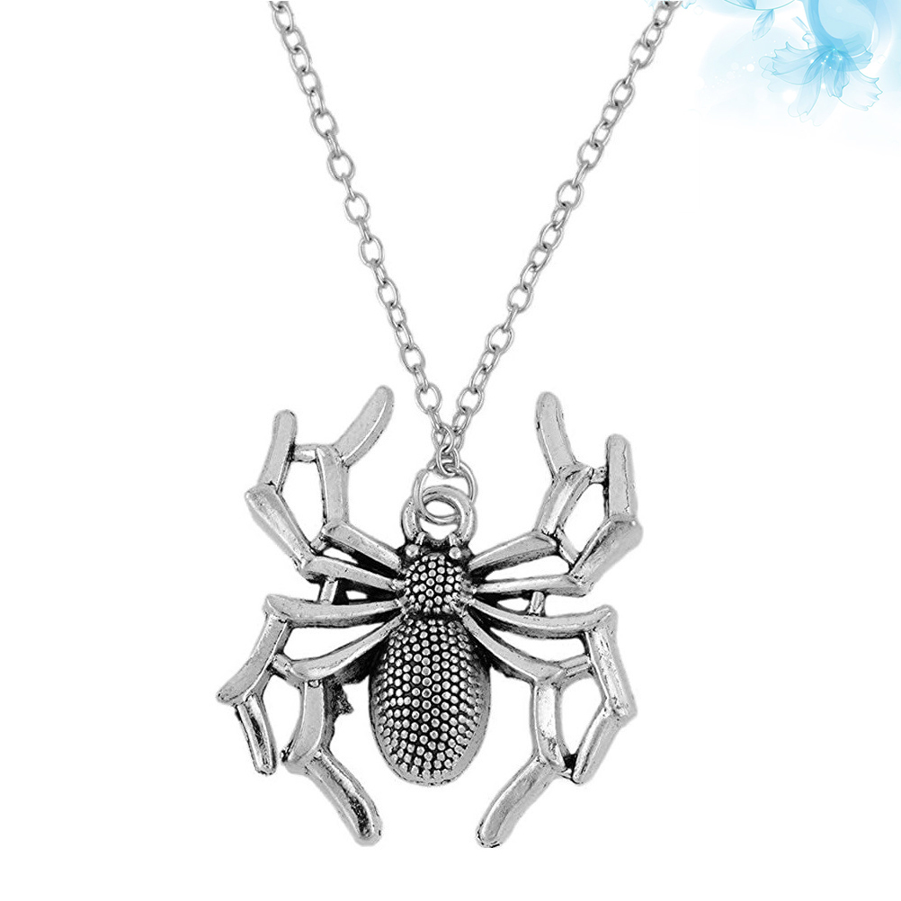 PAMINGONO 1Pcs Spider Pendant Necklace Silver Color for Women Men ...