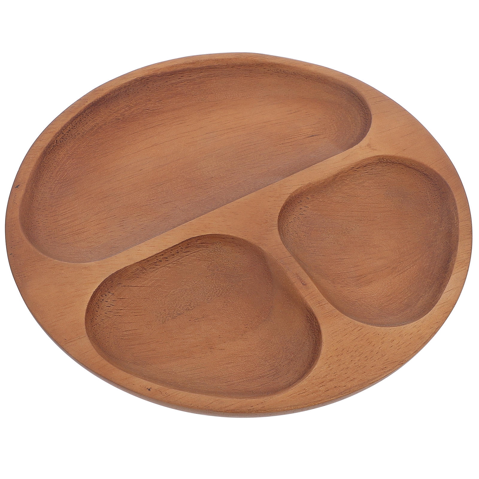 PAMINGONO 1Set Adult Portion Control Plates Wood Divided Design for ...