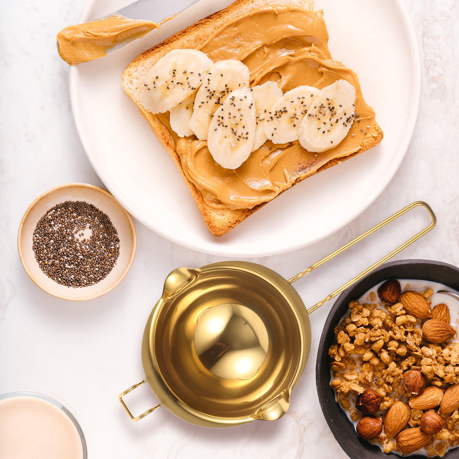 PAMINGONO 1Set Chocolate Melting Pot Compact and Lightweight Design for Home Users and Cafes ...