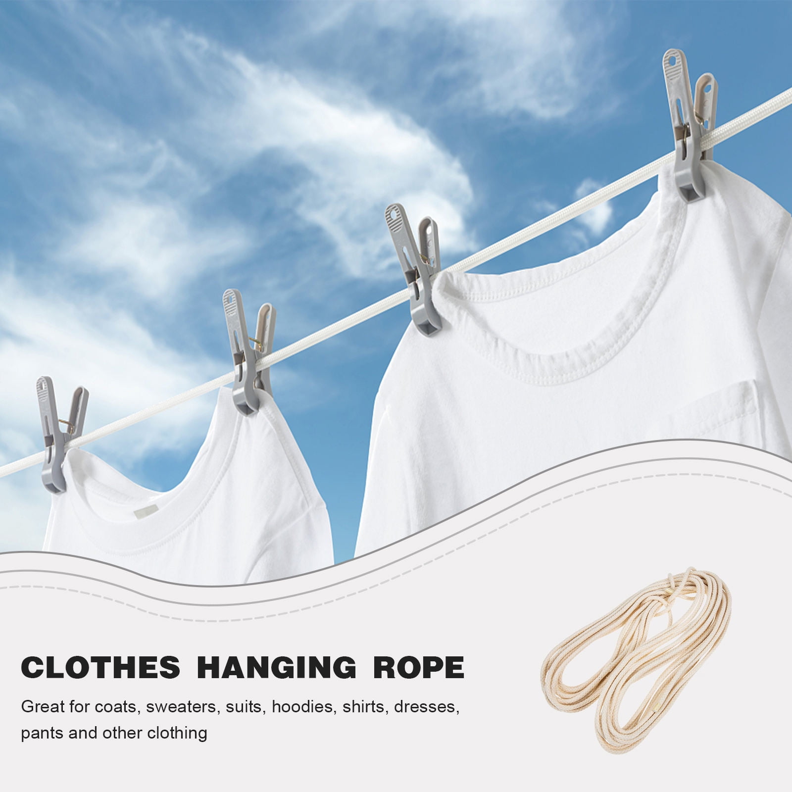 PAMINGONO 1Set Cotton Clothesline for Hanging Storage and Clothes ...
