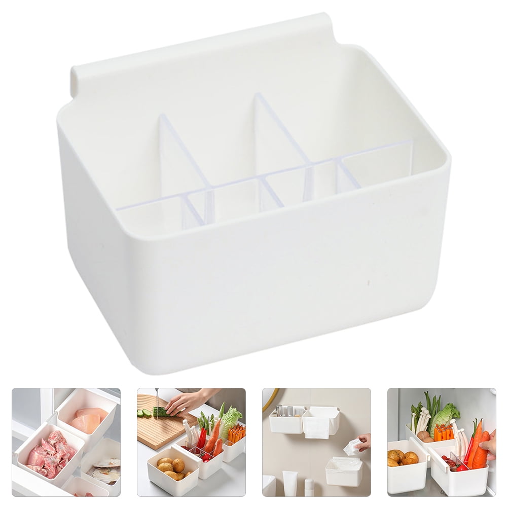 PAMINGONO 1Set White PP Fridge Side Door Storage Container Kitchen ...