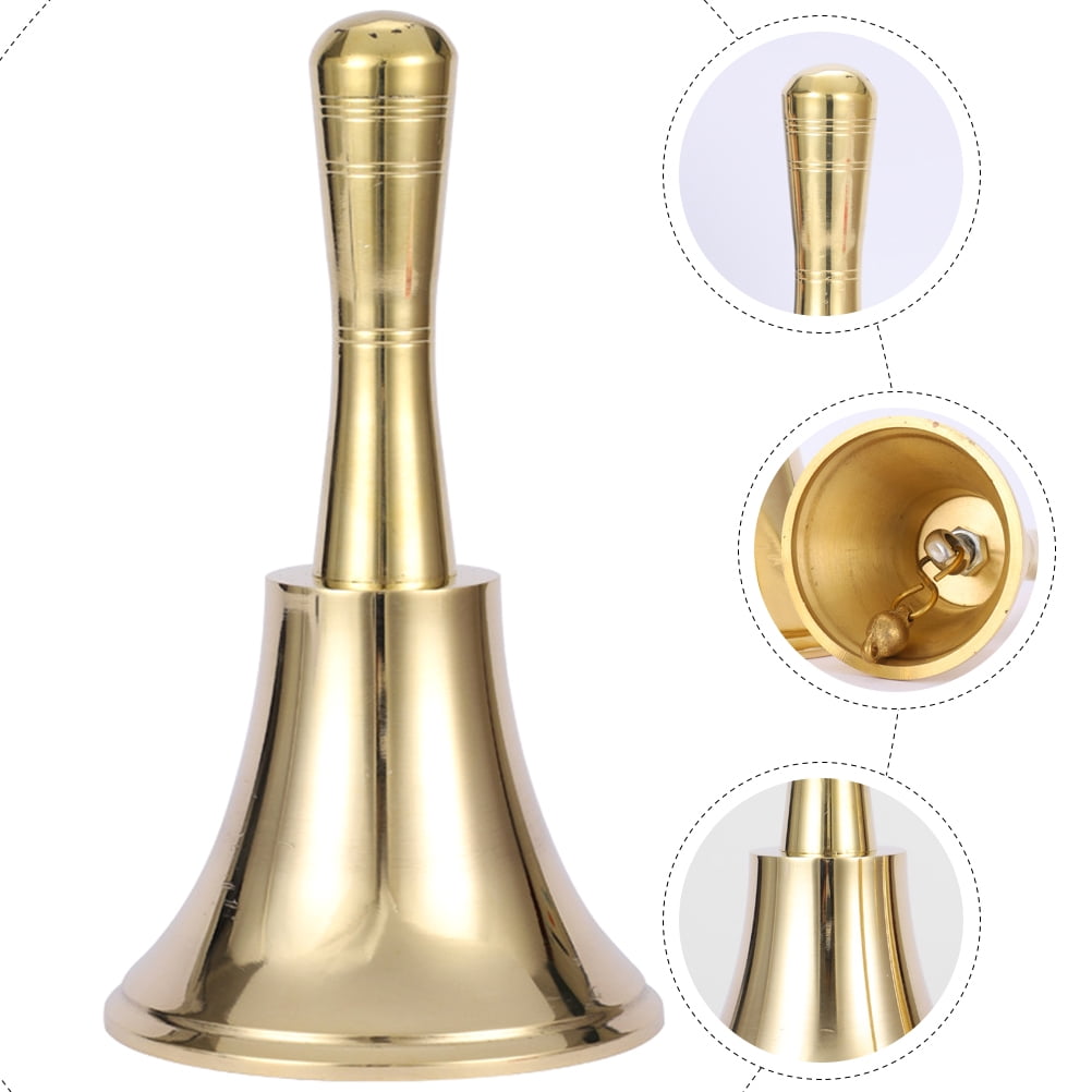 PAMINGONO Golden Brass Handbell Classic Vintage Style Service Call Bell ...
