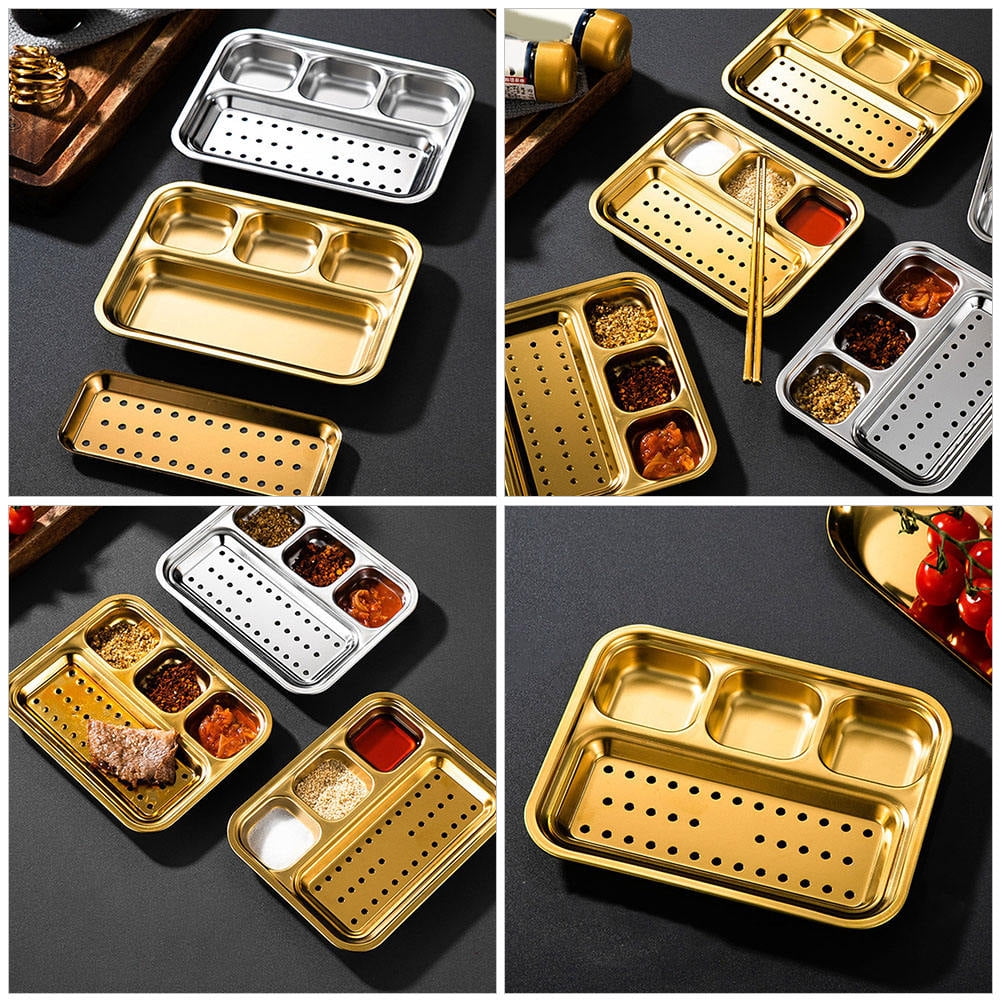 PAMINGONO 1Set Korean Cookware Barbecue Plate Golden Rectangular For ...