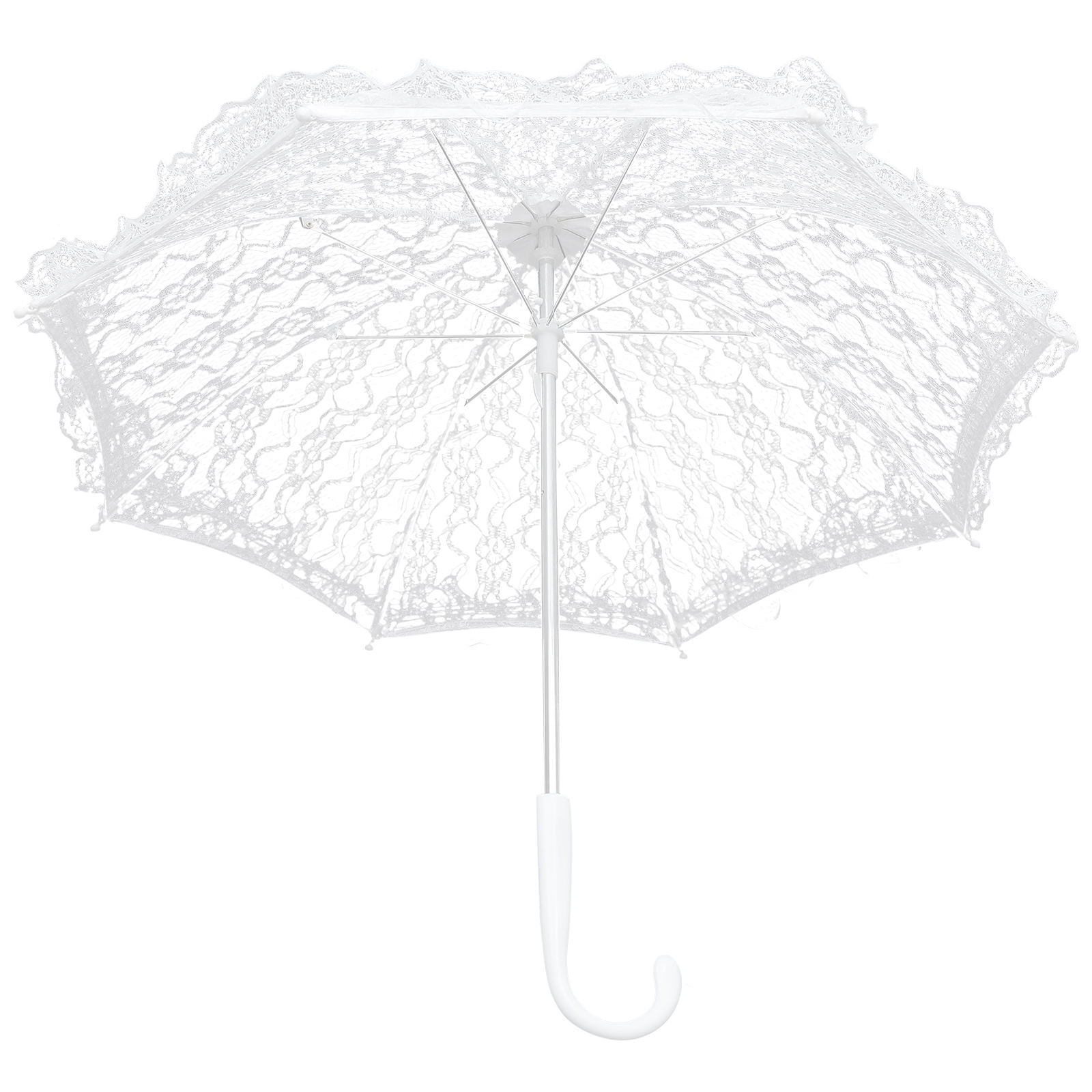 PAMINGONO 1Set Miniature Umbrella Parasol Decor Lace White For Weddings ...