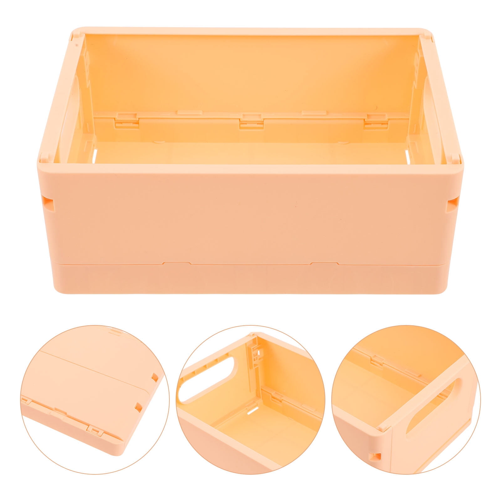 PAMINGONO Foldable Stackable Orange Plastic Storage Baskets Rectangular ...