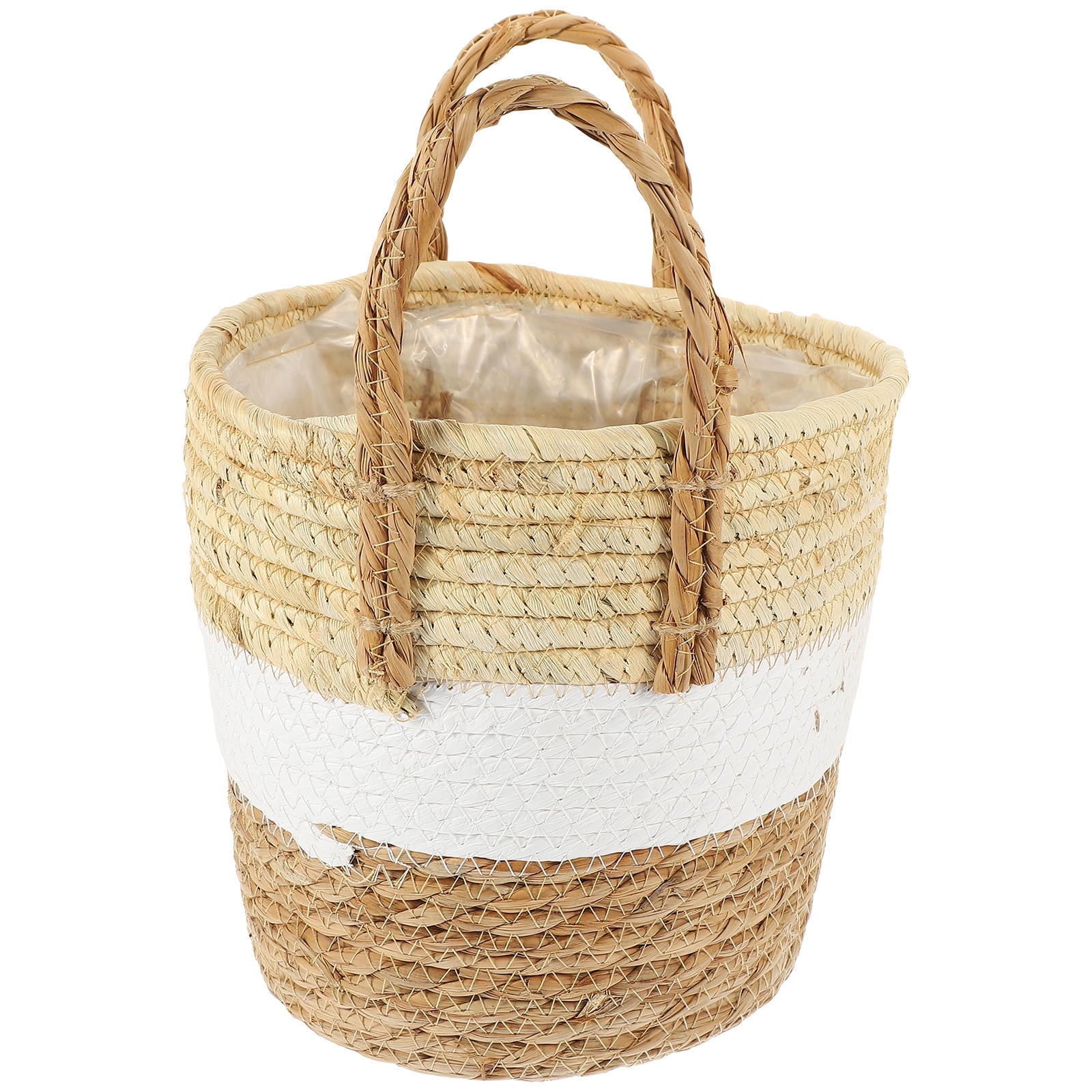 PAMINGONO 1Set Seagrass Woven Basket Planter Beige for Home Decoration ...