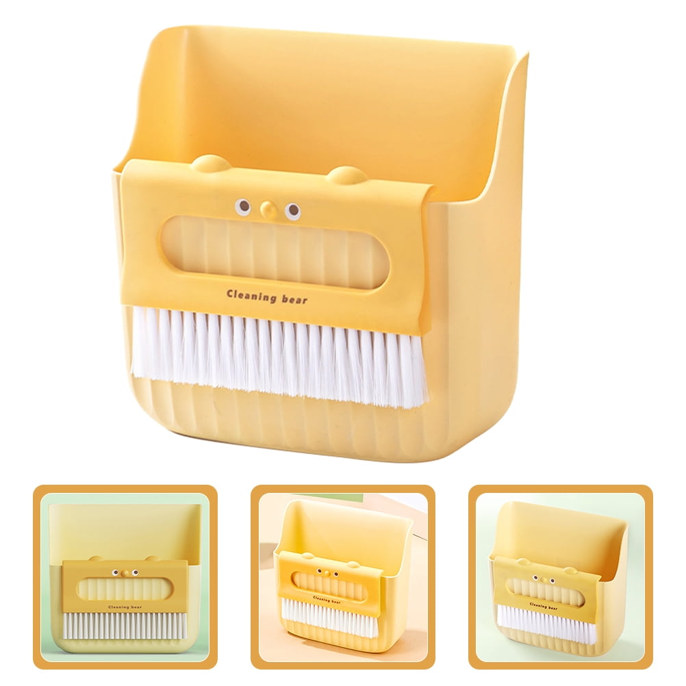 PAMINGONO 1Set Table Broom And Dustpan Kit Yellow Plastic For Desktop ...