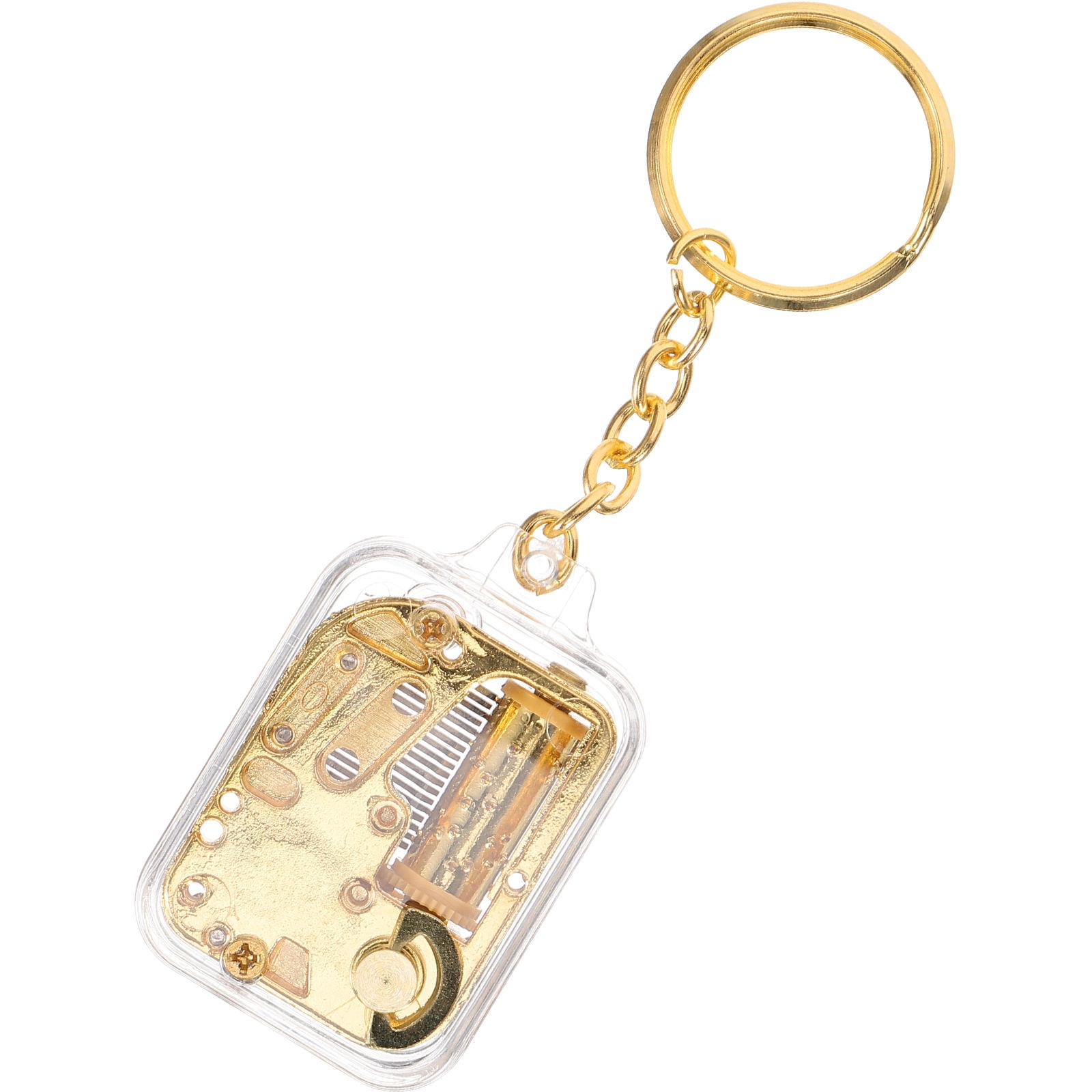 PAMINGONO 1Set Tiny Music Box Keychain in Golden Square Shape for ...