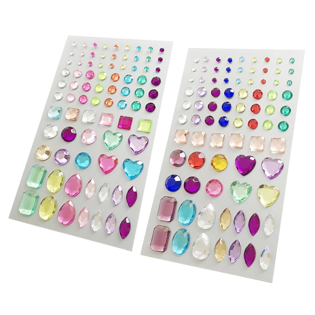 PAMINGONO 2 Sheets Permanent Self Stick Crystal Rhinestone Sheets ...