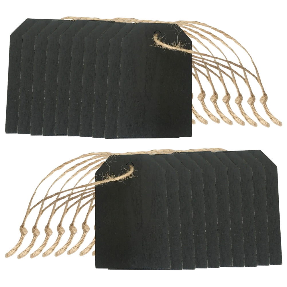 PAMINGONO 20Pack Rectangular Tags for Labeling Items Wooden Hanging Tag ...