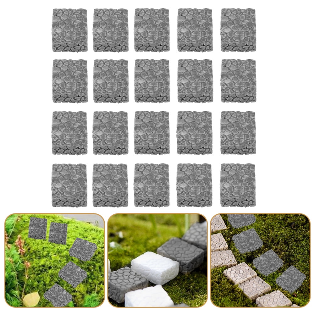 PAMINGONO 20Pcs Grey Miniature Step Statues Resin Stair Statue ...