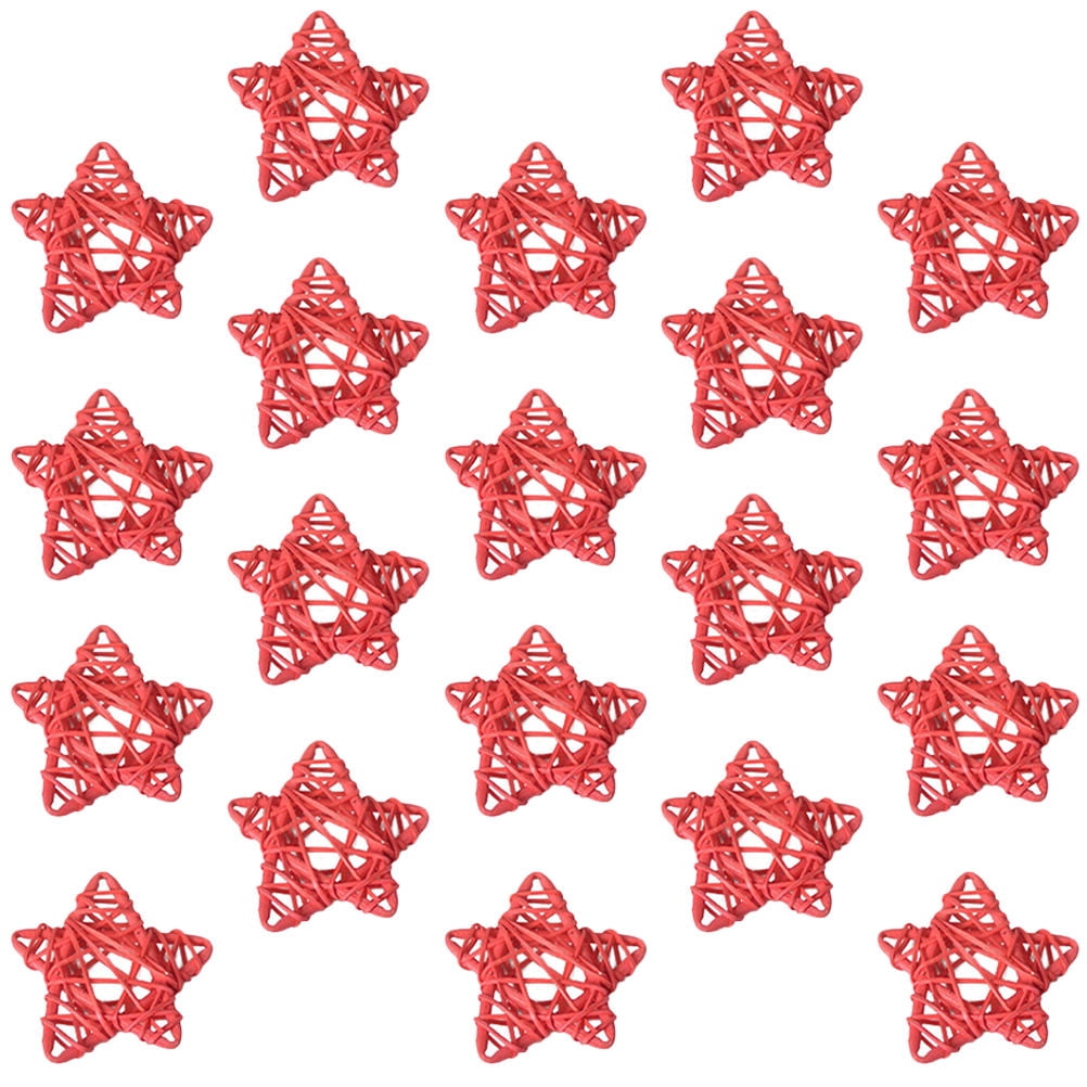 PAMINGONO 20Pcs Rattan Star Ornaments Wicker Rattan Stars For Christmas ...