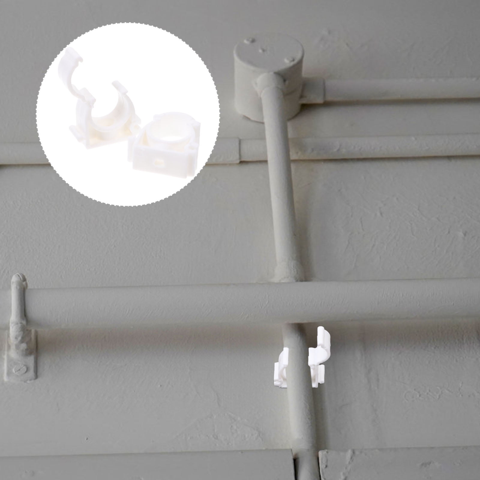 PAMINGONO 20Pcs White Plastic Tube Bracket for Pipes and Tubes ...