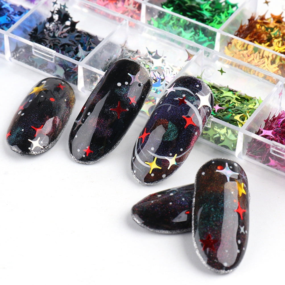 PAMINGONO 29Pcs Star Nail Glitter Plastic Material for Female Nail ...