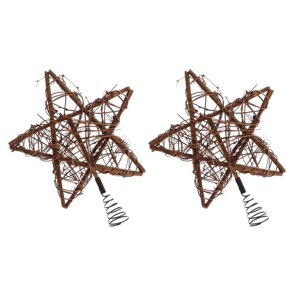 PAMINGONO 2Pcs Christmas Rattan Star Treetop Tree Topper Decoration for ...