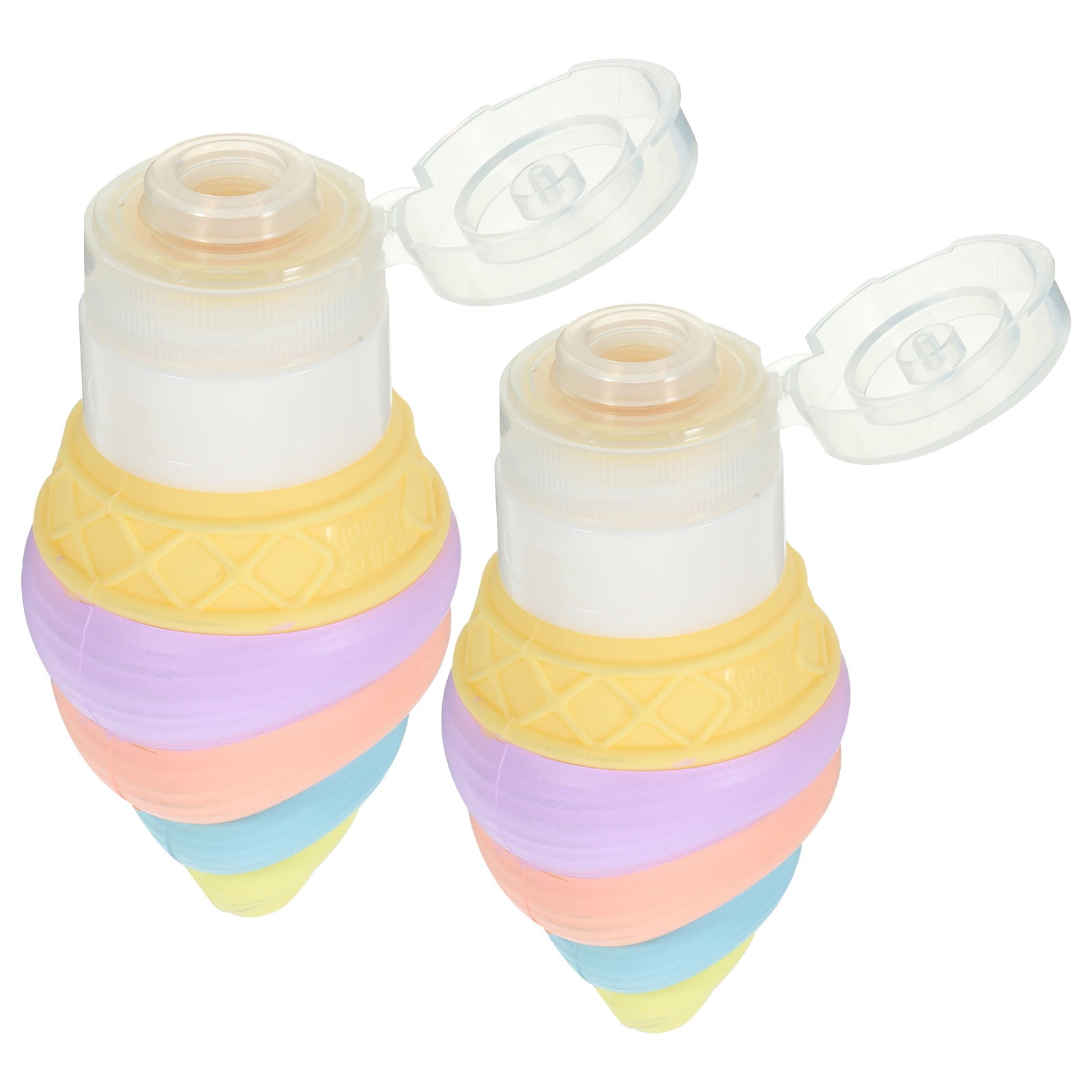 PAMINGONO 2Pcs Condiment Squeeze Bottles Ice Cream Shaped Texture ...
