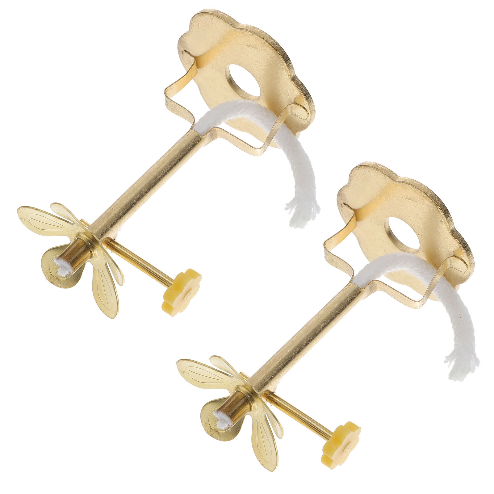 PAMINGONO 2Pcs Golden Metal Adjustable Lotus Shape Wick Storage Stand ...