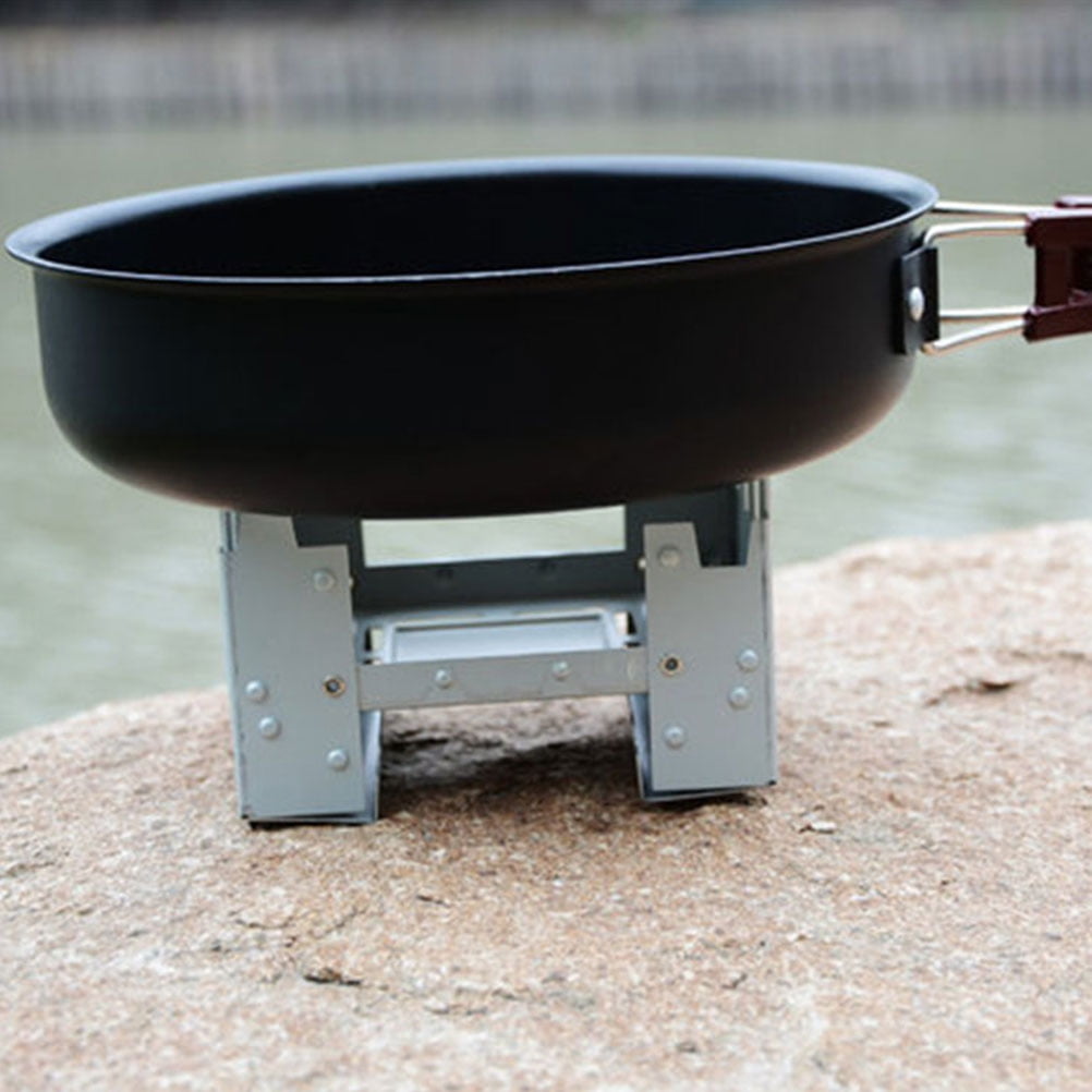 PAMINGONO 2Pcs Portable Outdoor Cooking Stove Silver Thickened ...