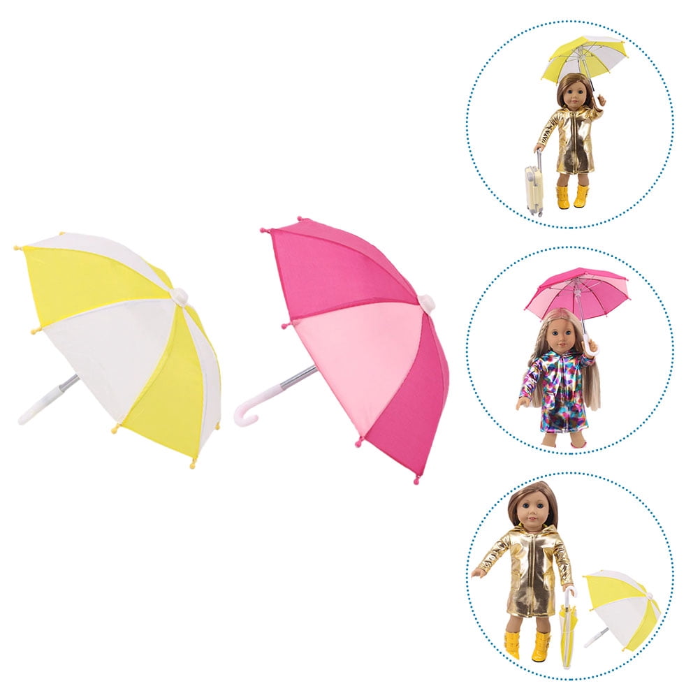 PAMINGONO 2Set Small Tiny Toy Umbrellas in Assorted Color for Mini ...