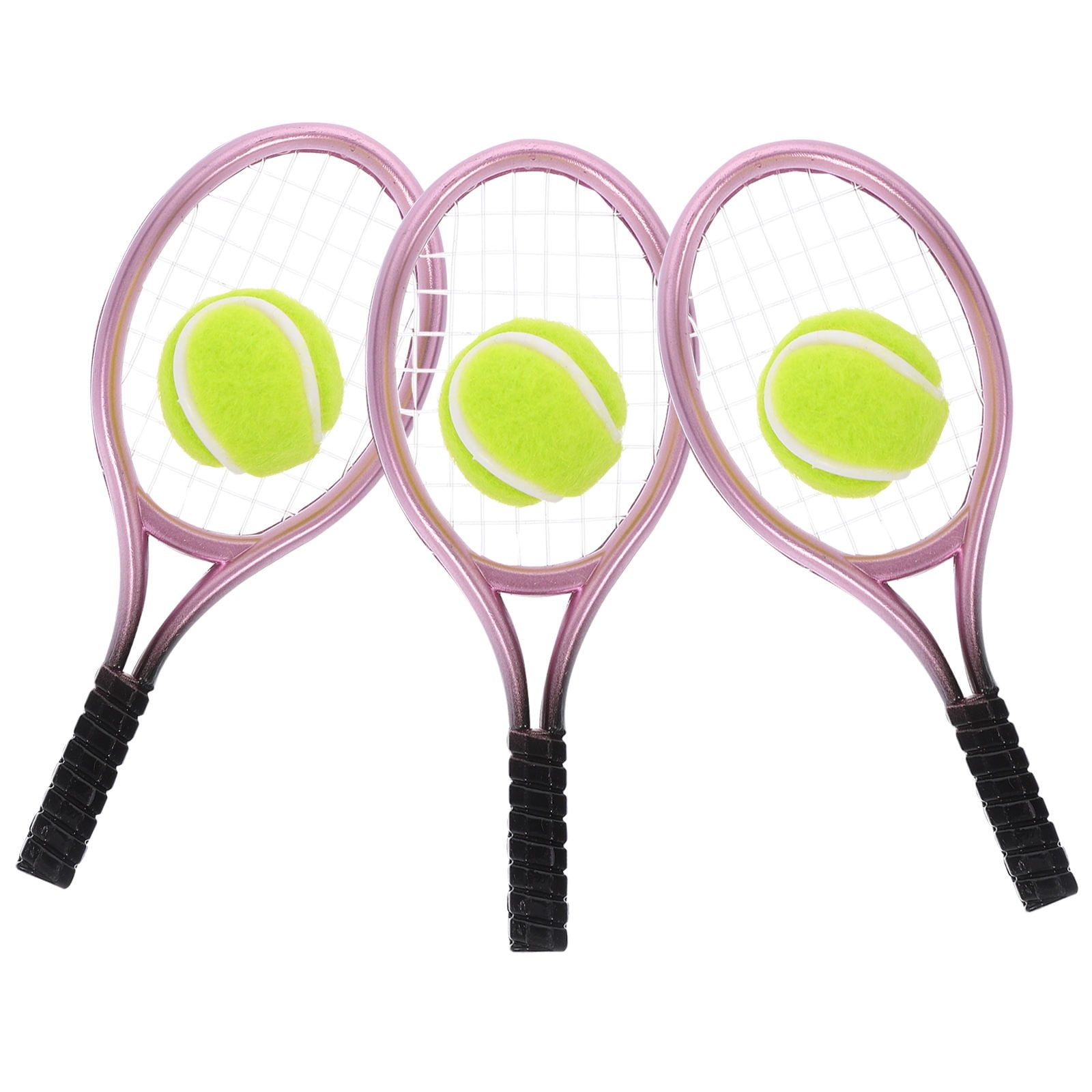PAMINGONO 3 Sets Mini Tennis Racket Mini House Decor Assorted Color 3 ...