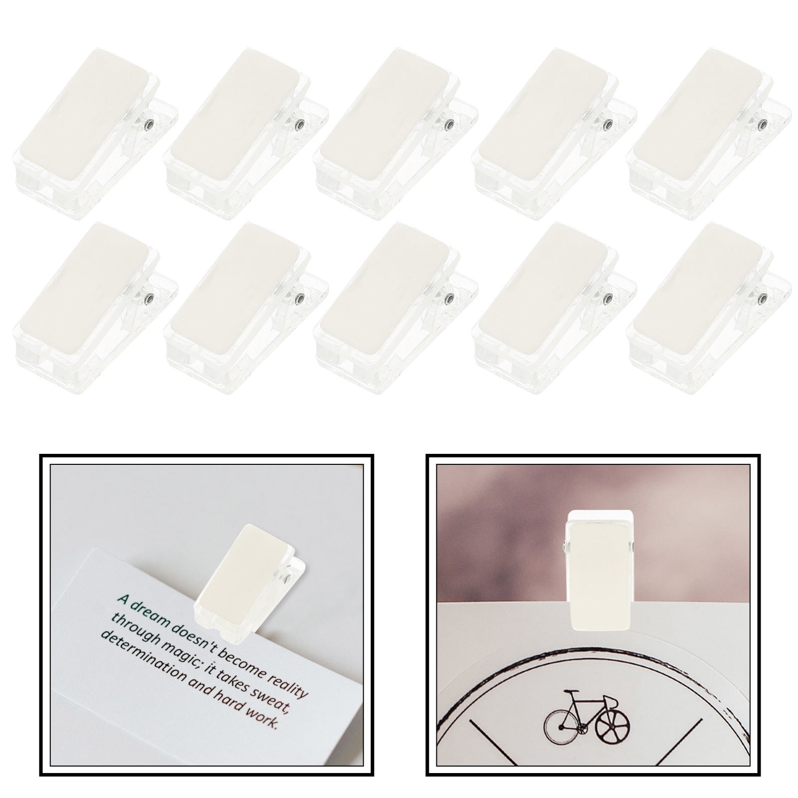 PAMINGONO 30Pack Plastic Sticky Spring Clips for Storing ID Cards and ...