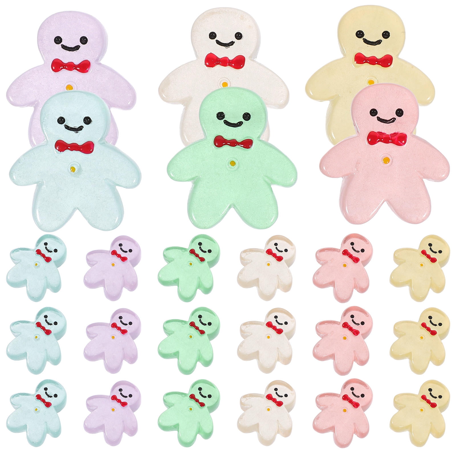 PAMINGONO 30Pcs Small Gingerbread Man Figurine Resin Miniature Design ...