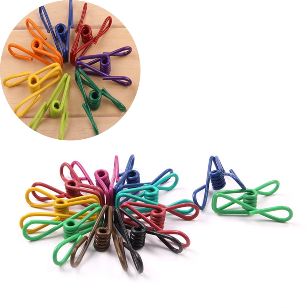 PAMINGONO 32 Mini Laundry Clips Assorted Colors Holding Clothes Bag ...